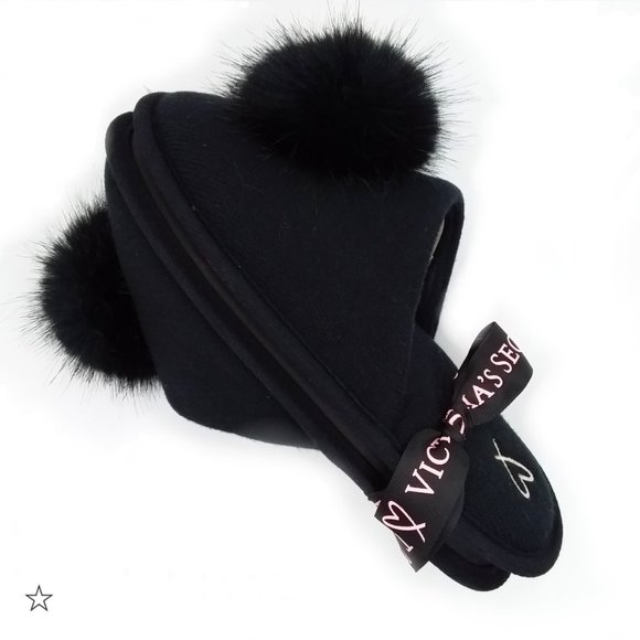Victoria's Secret | Shoes | New Victorias Secret House Slippers Black ...